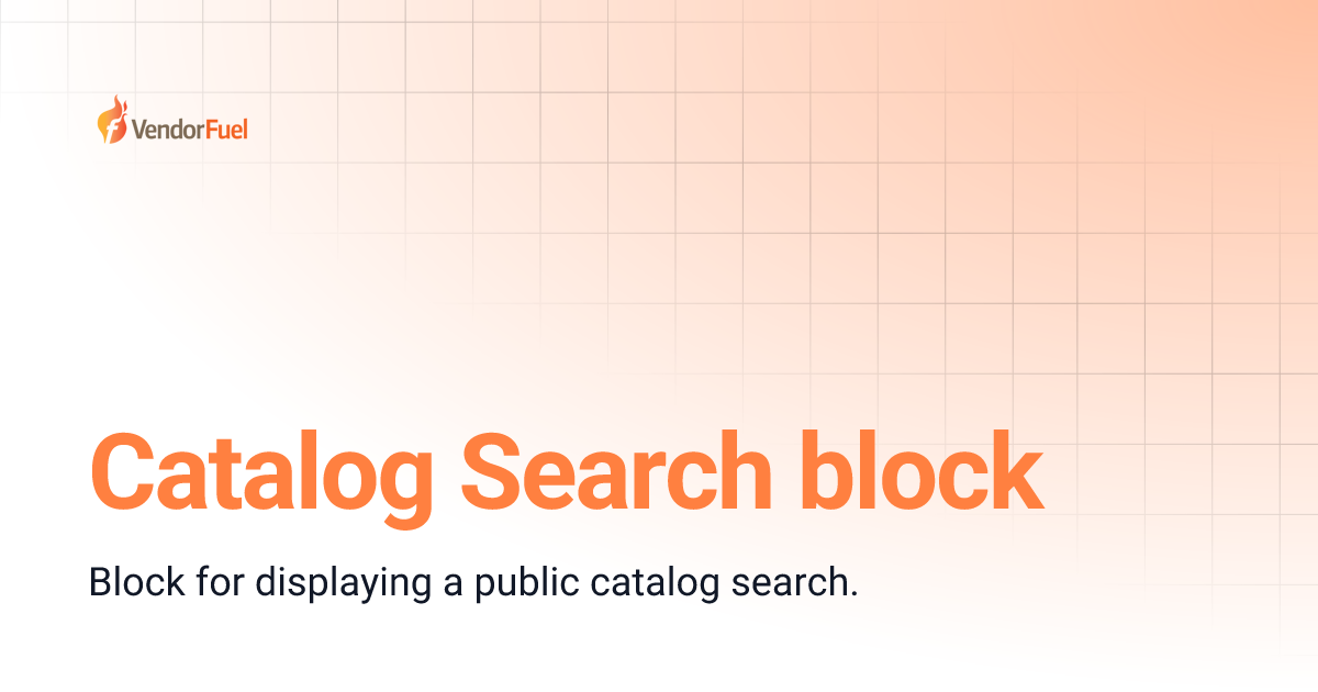Catalog Search block | VendorFuel